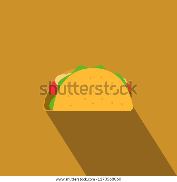Illustration Taco Shadow Background Stock Vector (Royalty Free ...