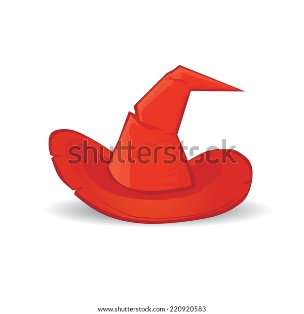 Illustration Tall Red Witch Hat On Stock Vector (Royalty Free ...