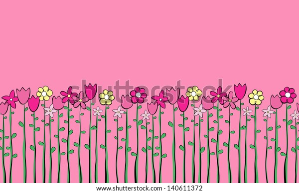 Illustration Tall Spring Flowers Vector Format Stock Vector (Royalty ...