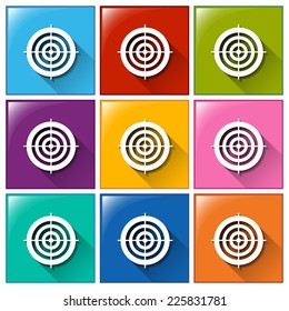 Illustration Target Buttons On White Background Stock Vector (Royalty ...