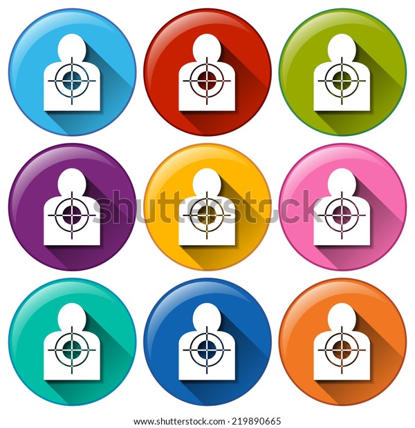 Illustration Target Buttons On White Background Stock Vector (Royalty ...