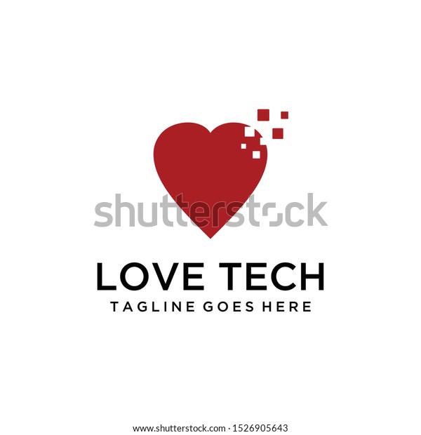 Illustration Technology Heart Sign Vector Logo: vector de stock (libre ...