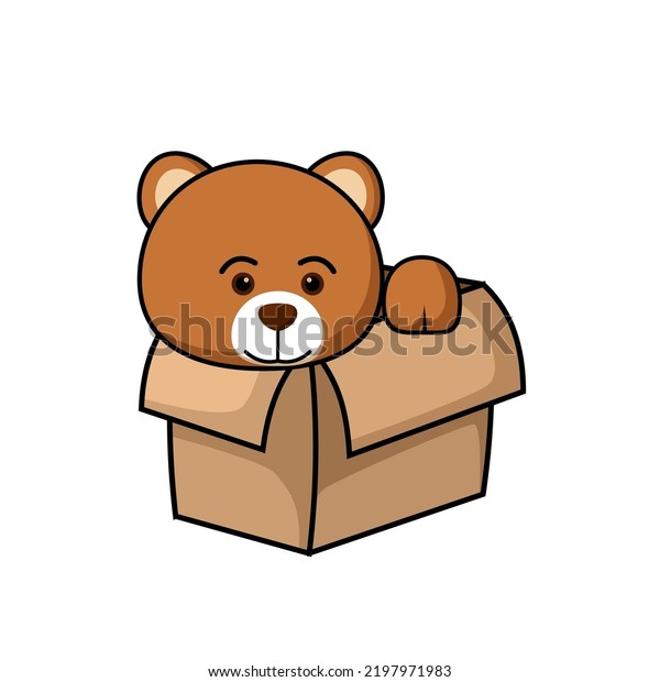 Illustration Teddy Bear Box Stock Vector (Royalty Free) 2197971983 ...