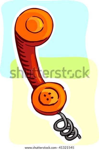 Illustration Telephone Receiver Cord Stock Vector (Royalty Free ...