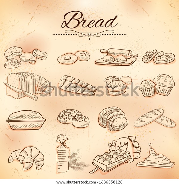 Illustration Template Different Types Bread Loafs Stock Vector (Royalty ...