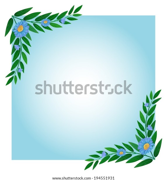 Illustration Template Green Blue Borders On Stock Vector (Royalty Free ...