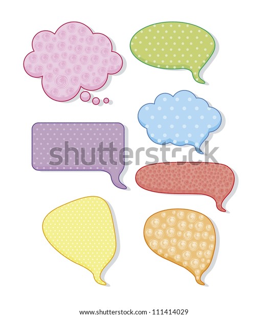Illustration Text Balloons Isolated On White Stock Vector (Royalty Free ...