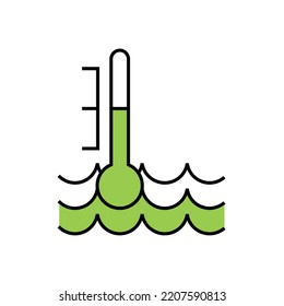 Illustration Thermometer Water Temperature Sensor Outline Stock Vector ...