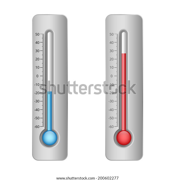 Illustration Thermometers Hot Cold Levels Stock Vector (Royalty Free ...