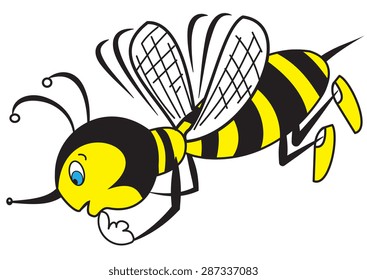 Illustration Thinking Cartoon Bee On White Stock Vector (Royalty Free ...