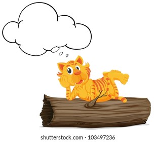 Illustration Thinking Tiger Stock Vector (Royalty Free) 103497236 ...