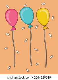 Illustration Three Balloon Different Color Stock Vector (Royalty Free ...