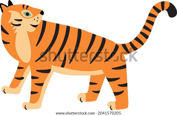 Illustration Tiger Looking Back Stock Vector (Royalty Free) 2041570205 ...
