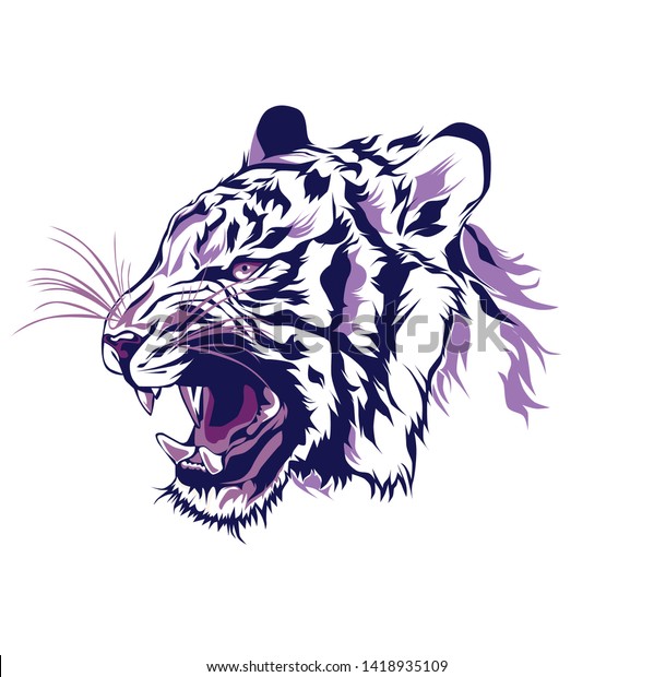 Illustration Tiger On Vector White Background Stock Vector (Royalty ...