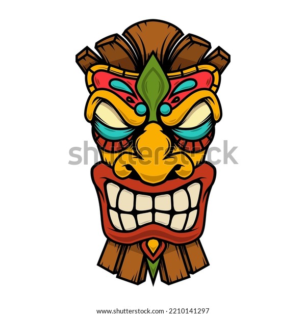 Illustration Tiki Idol Design Element Poster Stock Vector (Royalty Free ...