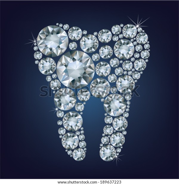 Illustration Tooth Made Diamonds On Black Stock Vector (Royalty Free ...