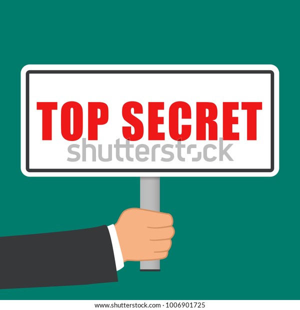 Illustration Top Secret Sign Flat Concept: เวกเตอร์สต็อก (ปลอดค่า ...
