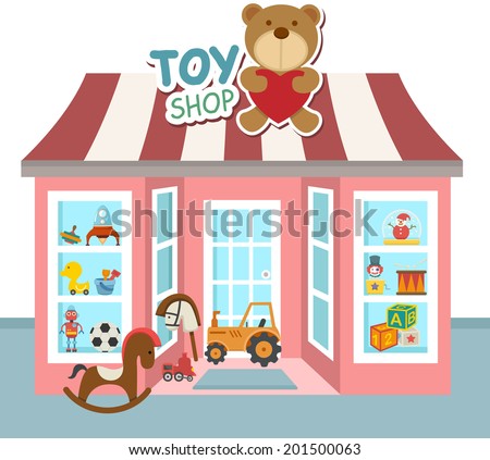 Illustration Toy Shop Vector Vector de stock (libre de regalías ...