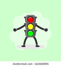 Illustration Traffic Light Cartoon Traffic Sign Stock Vector (Royalty ...
