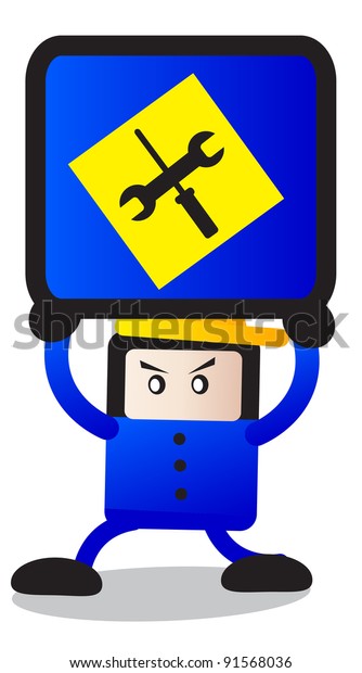 Illustration Traffic Sign Character Stock Vector (Royalty Free) 91568036
