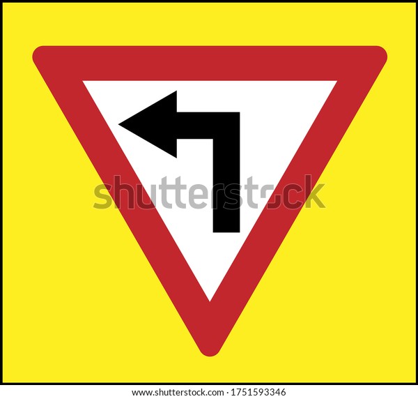 Illustration Traffic Sign Represent Left Turn Stock Vector (Royalty ...