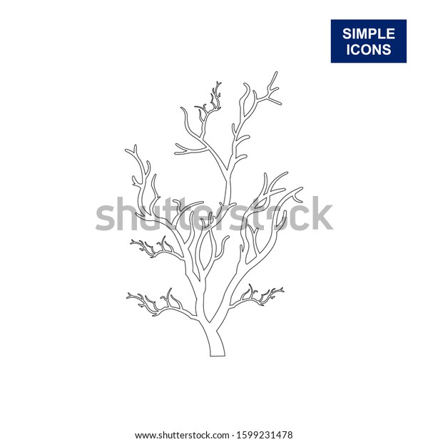 Illustration Tree Leafless Outline Stock Vector (Royalty Free ...