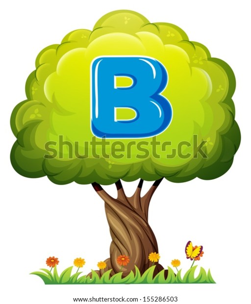 Illustration Tree Letter B On White: เวกเตอร์สต็อก (ปลอดค่าลิขสิทธิ์ ...