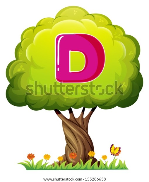 Illustration Tree Letter D On White Stock Vector (Royalty Free ...