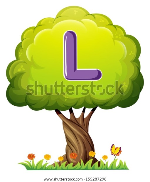 Illustration Tree Letter L On White Stock Vector (Royalty Free ...