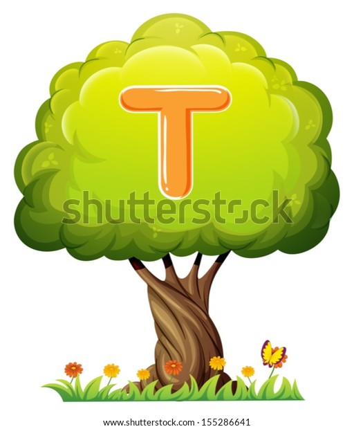 Illustration Tree Letter T On White Stock Vector (Royalty Free ...