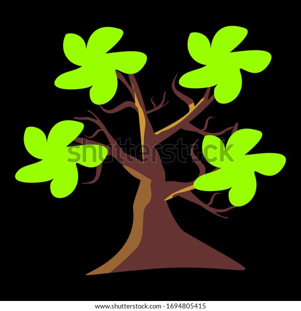 Illustration Tree On Black Background Design Stock Vector (Royalty Free ...