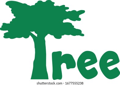 Illustration Tree Text Which Combined Form Stock Vector (Royalty Free ...