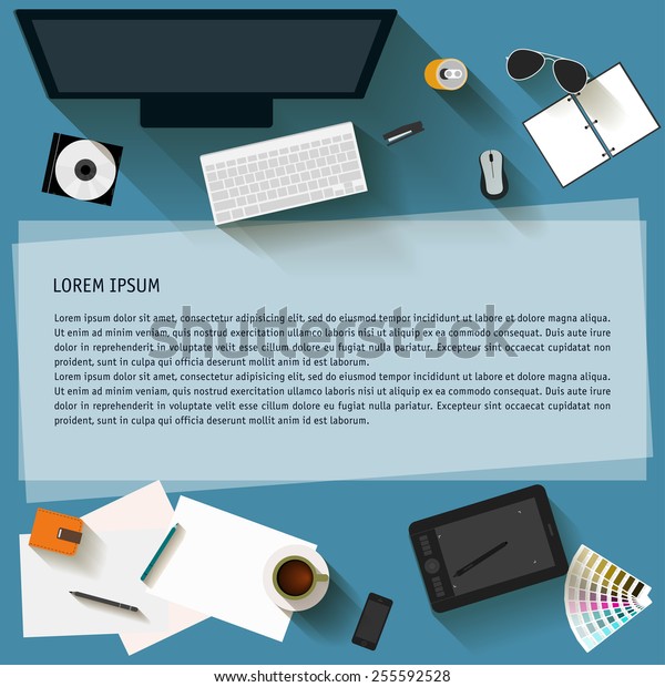 Illustration Trendy Flat Style Some Objects Stock Vector (Royalty Free ...