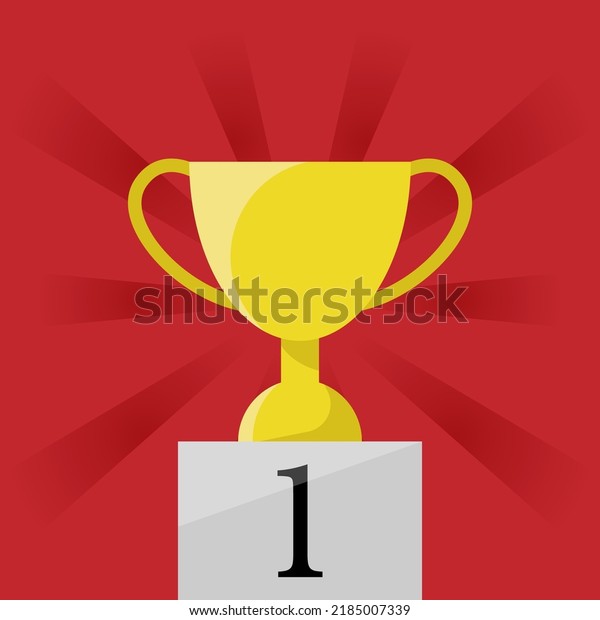 Illustration Trophy Golden Color Vector Illustration Stock Vector ...