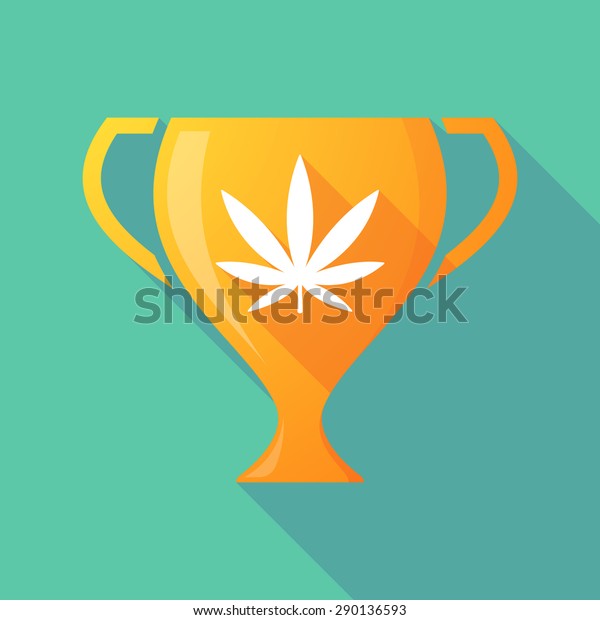 Illustration Trophy Icon Marijuana Leaf Stock Vector (Royalty Free ...