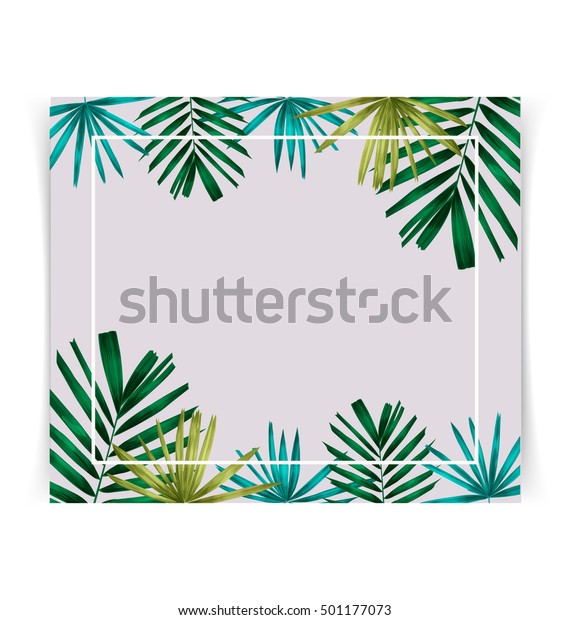 Illustration Tropical Leaf Card Stock Vector (Royalty Free) 501177073 ...