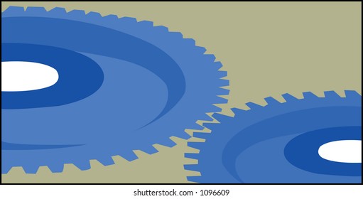 Illustration Two Blue Gears Stock Vector (Royalty Free) 1096609 ...