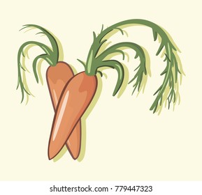 Illustration Two Carrots Stock Vector (Royalty Free) 779447323 ...