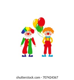 Illustration Two Clowns White Background Stock Vector (Royalty Free ...