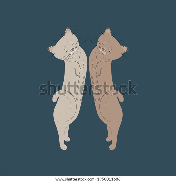 Illustration Two Dancing Cats Pastel Colors Stock Vector (Royalty Free) 1950011686 | Shutterstock