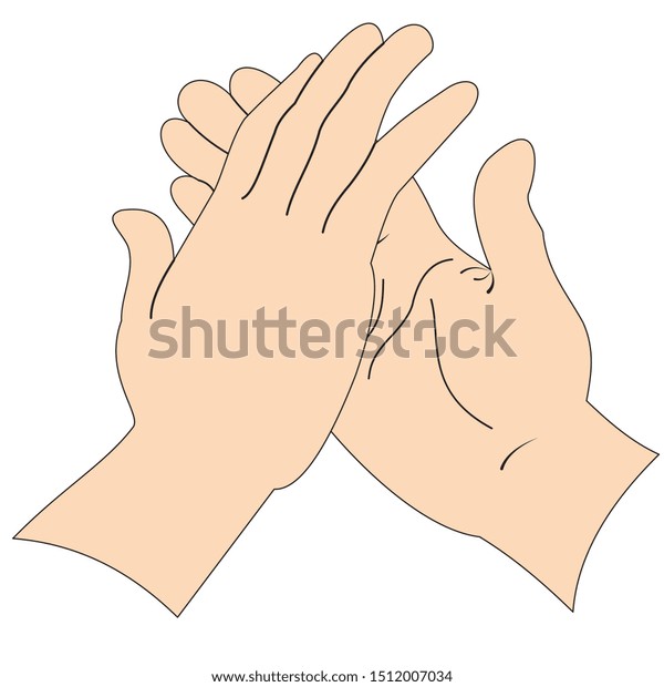 Illustration Two Hands Greeting Isolated On Stock Vector (Royalty Free ...
