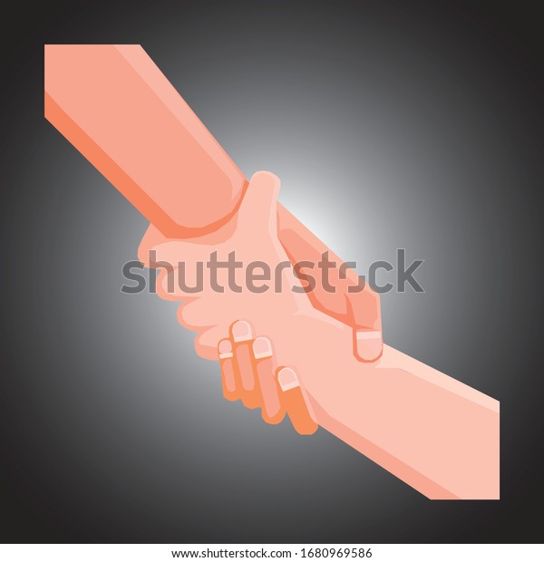Illustration Two Hands Holding Each Other Stock Vector (Royalty Free ...