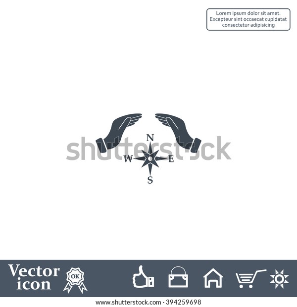 Illustration Two Hands Protecting Giving Compass Stock Vector (Royalty ...