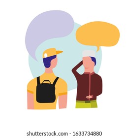 Illustration Two People Conversation Character Design Stock Vector ...