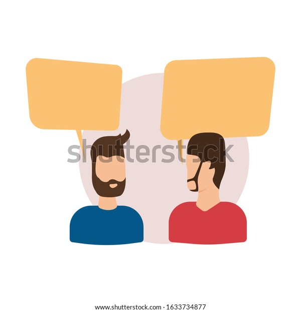 Illustration Two People Conversation Character Design Stock Vector ...