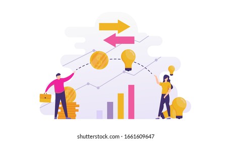 Illustration Two People Exchanging Exchanging Ideas Stock Vector ...