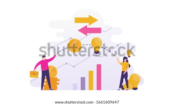 Illustration Two People Exchanging Exchanging Ideas Stock Vector ...