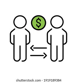 Illustration Two People Pattern Dollar Logo Stock Vector (Royalty Free ...