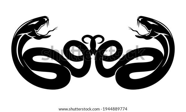 Illustration Two Snakes On White Background Stock Vector (Royalty Free ...