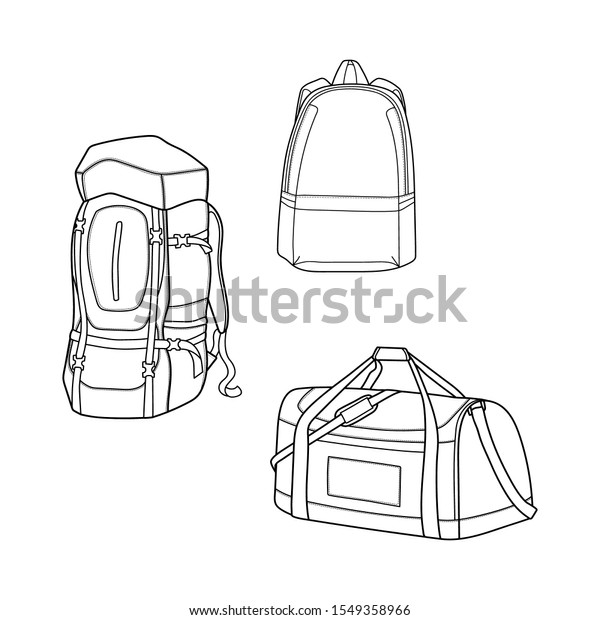 Illustration Types Bag Design Outline Isolated Stock Vector (Royalty ...